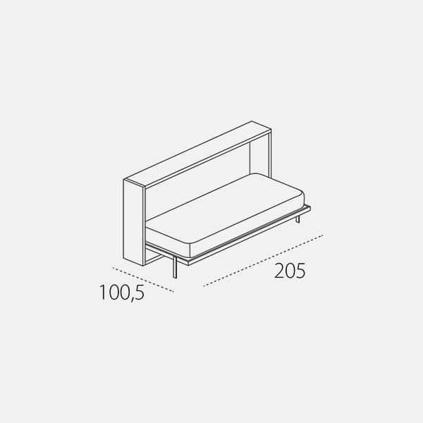 Horizontal Murphy Bed With Desk Poppi Desk Clei